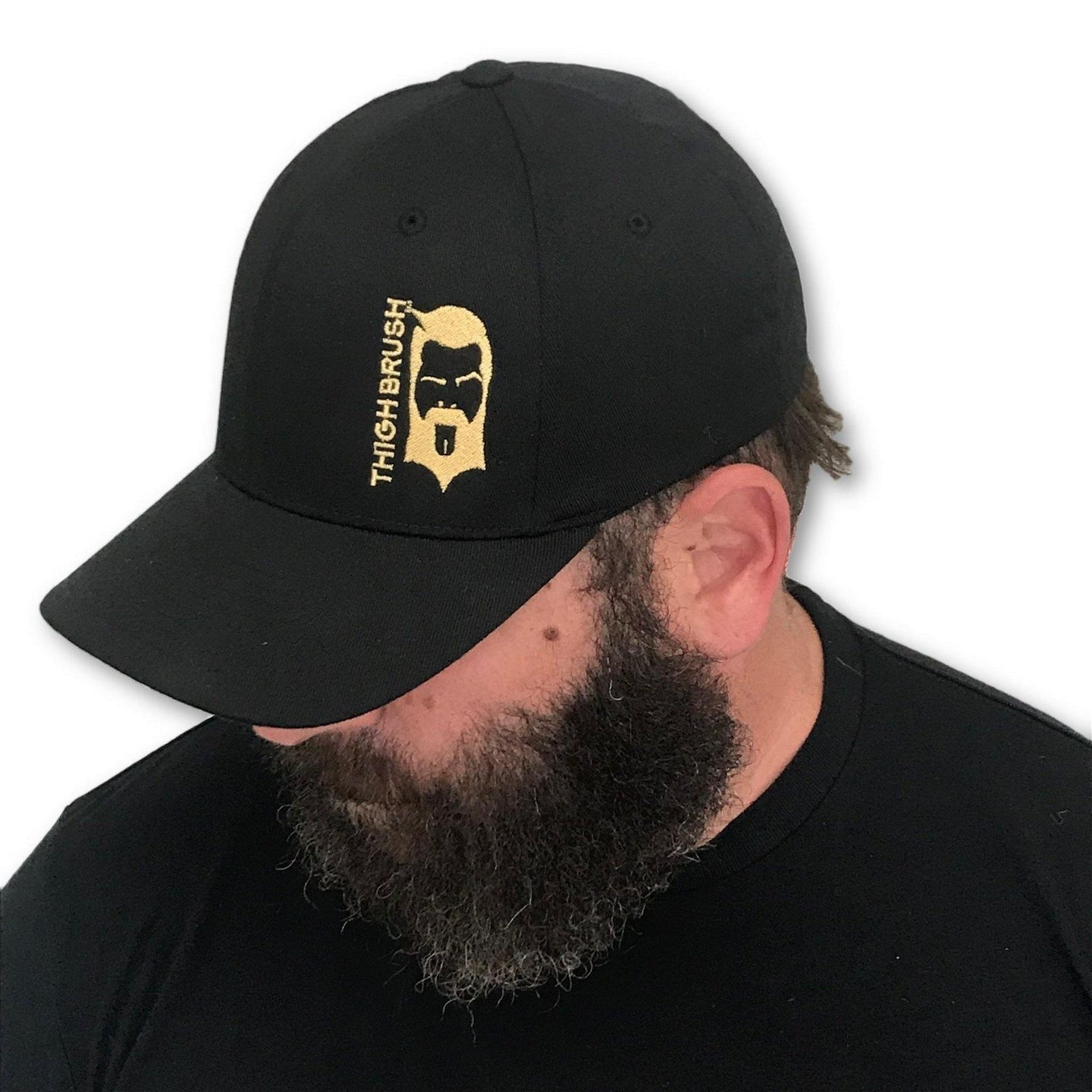 THIGHBRUSH® - FlexFit Hat - Black with Gold - #THIGHBRUSHNATION