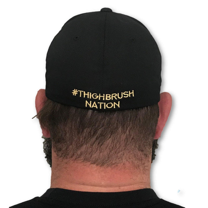 THIGHBRUSH® - FlexFit Hat - Black with Gold - #THIGHBRUSHNATION