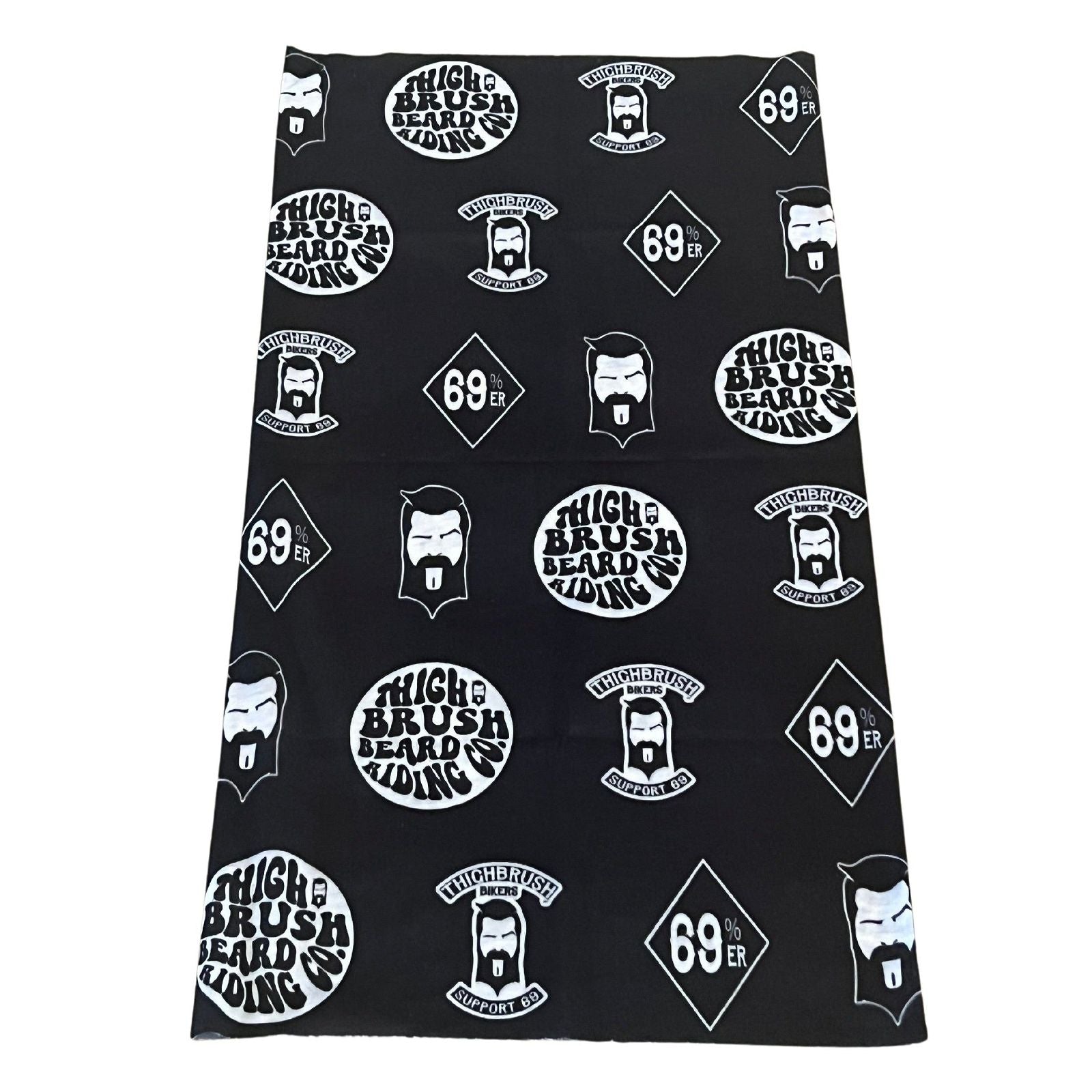 THIGHBRUSH® - LOGO BLAST - Gaiter Style Face Mask - Black
