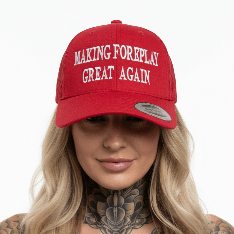 THIGHBRUSH® - MAKING FOREPLAY GREAT AGAIN - Trucker Snapback Hat - Red