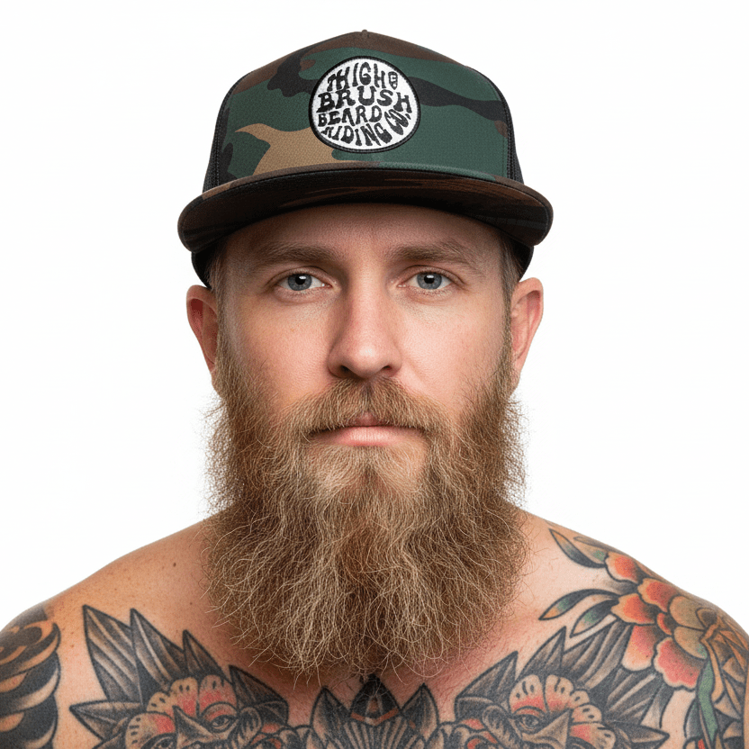 THIGHBRUSH® BEARD RIDING COMPANY - Flat Bill Trucker Snapback Hat - Da